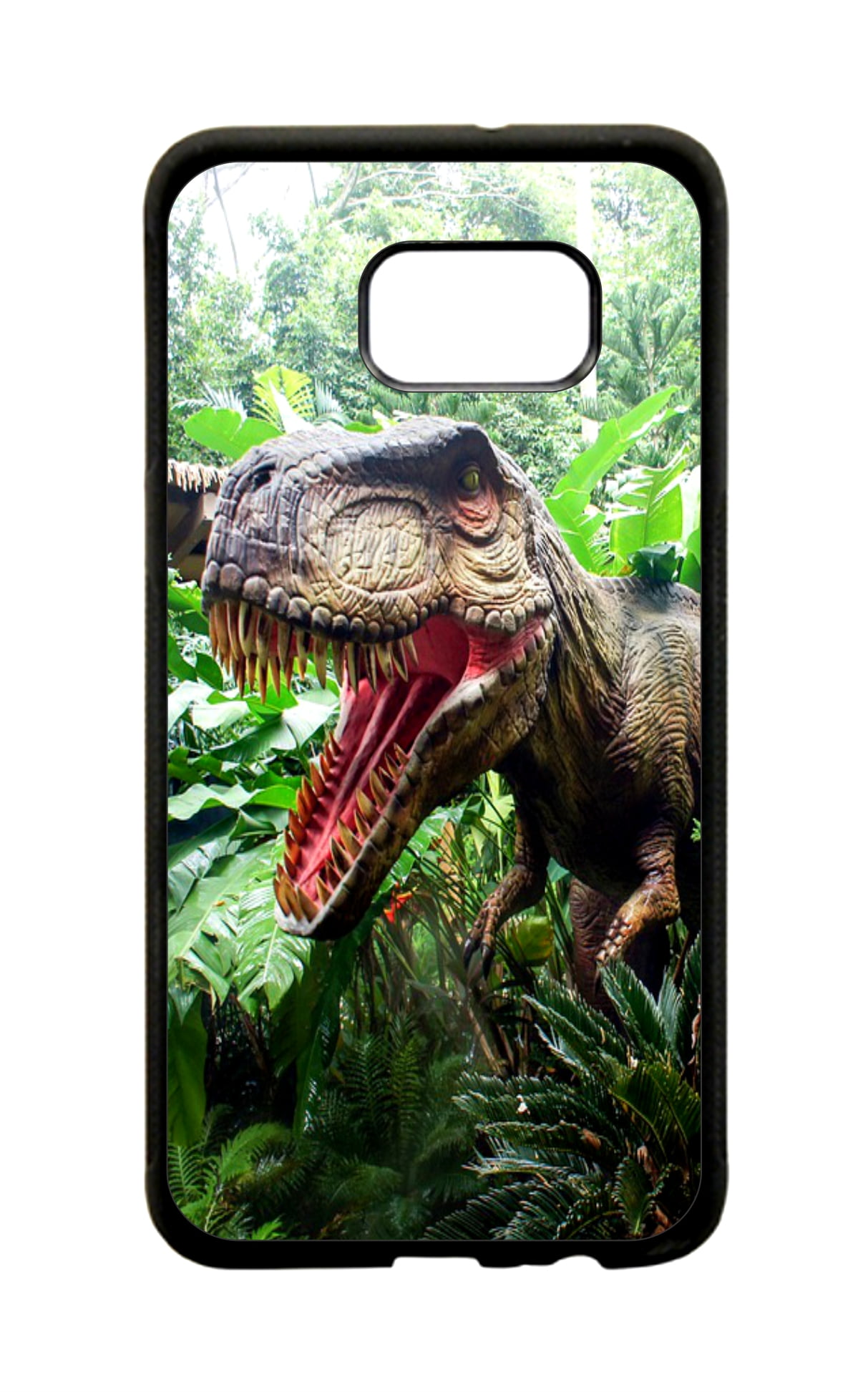 Roaring T Rex Dinosaur Design Black TPU Rubber Protective Phone Case ...