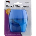 Charles Leonard 2-Hole Pencil Sharpener with Receptacle, Handheld ...