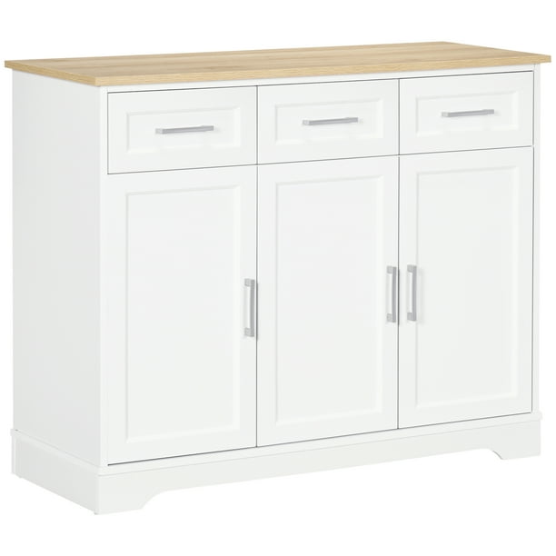 HOMCOM Kitchen Sideboard Buffet Cabinet with Storage, Kitchen Island ...