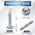 200 Packa M2.6x12 Self Tapping Screws, 410 Stainless Steel Truss-Head ...