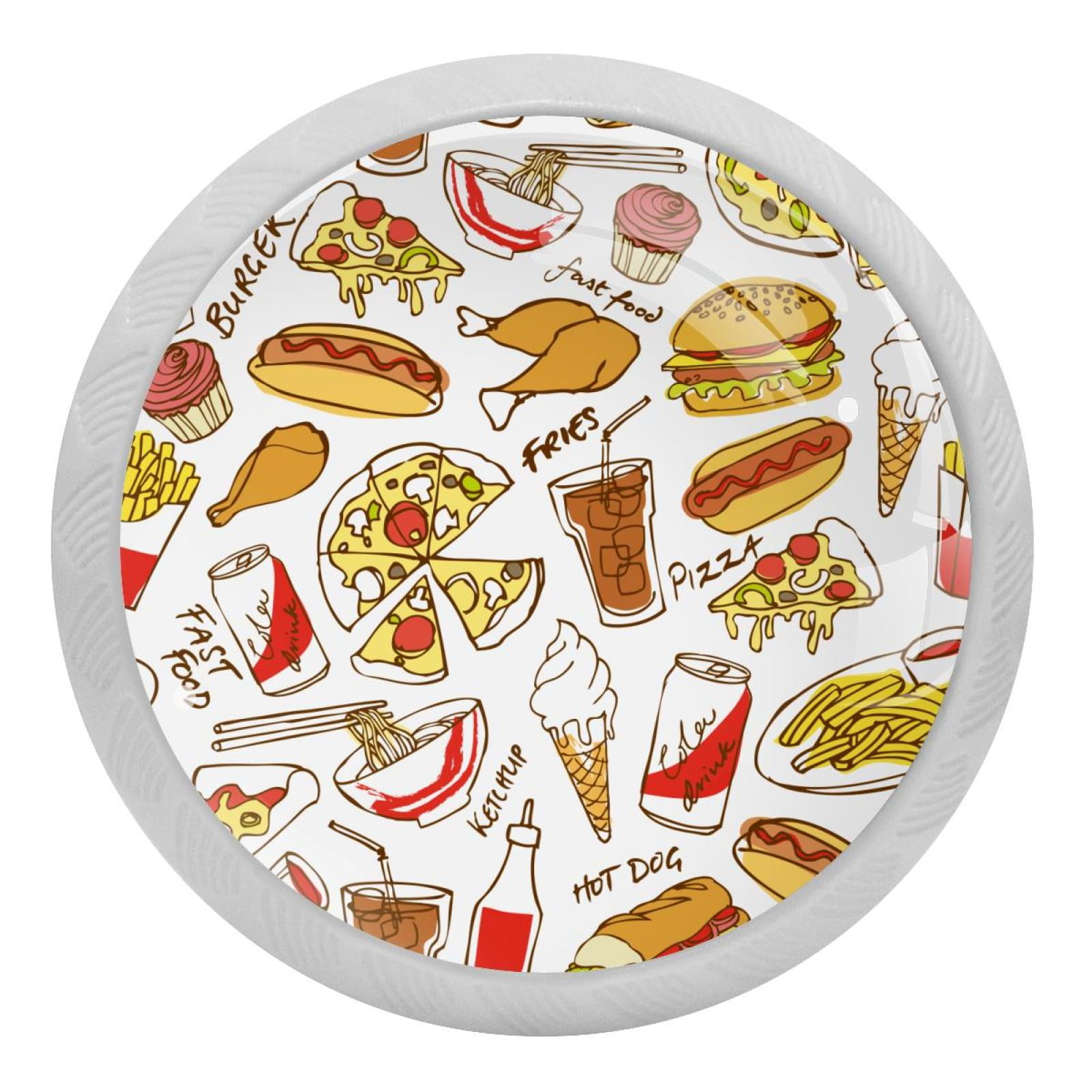 4PCS Round Fast Food Cabinet Fluorescence Knob Glowing in the Dark ...