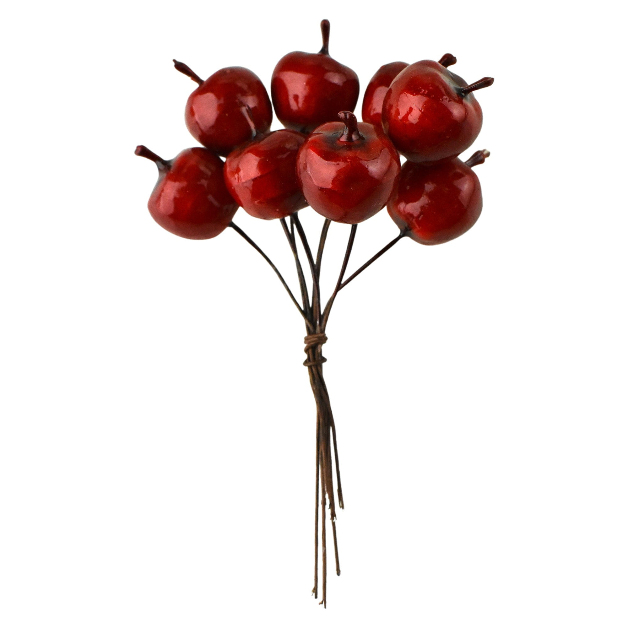 Artificial Glossy Foam Mini Apple Picks, 6-Inch, 8-Count - Red ...