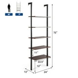 Gymax 2PCS 5-Tier Ladder Shelf Wood Wall Mounted Display Bookshelf ...