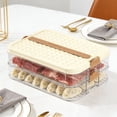 2-Tier Stackable Food Storage Container with Handle, Transparent Bento ...