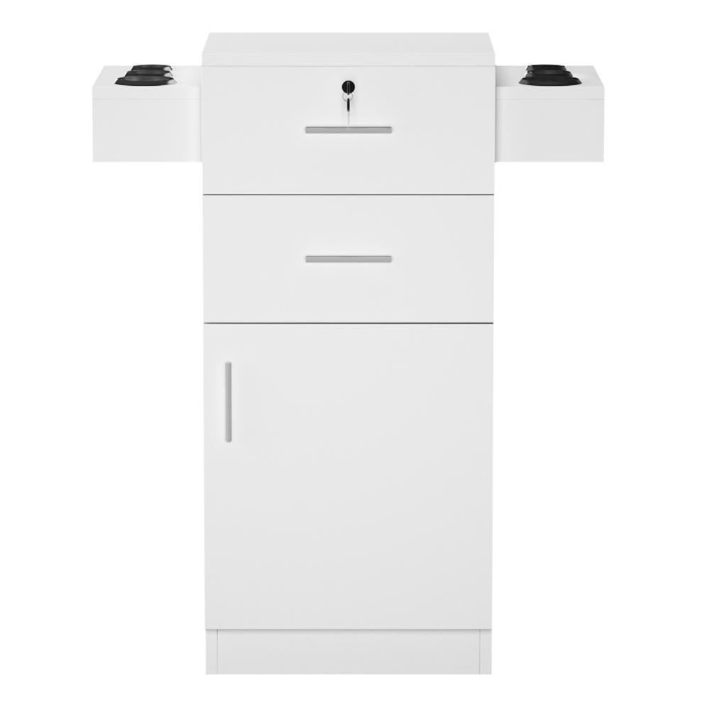Winado Barber Shop Locking Salon Storage Cabinet Hair Station White ...