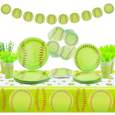 4-Pack Softball Tablecloth for Girls: 86.6"x 51.2" Party Supplies ...