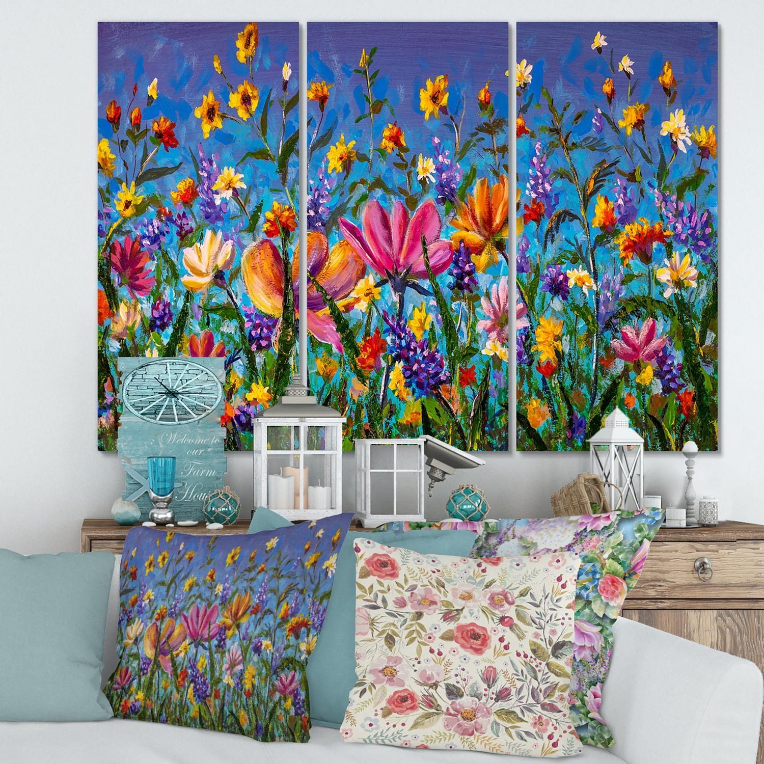 Click here for Designart Daisies And Wildflowers In Summer Garden... prices
