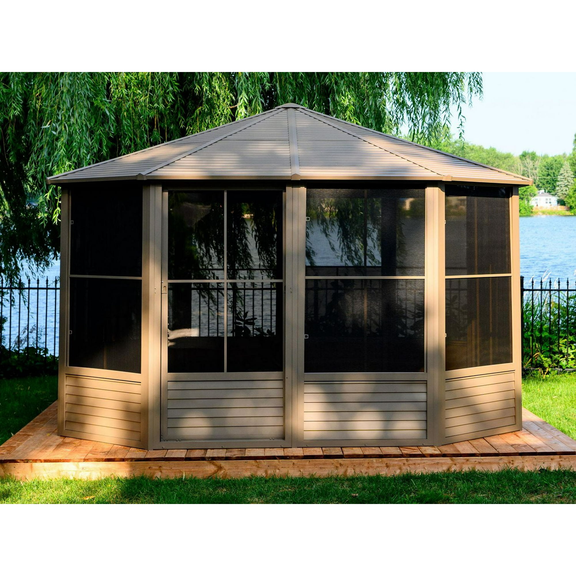 Click here for Gazebo Penguin Florence Solarium Metal Roof 12 Ft.... prices