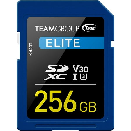 TEAMGROUP Elite 256GB UHS-I/U3 SDXC Memory Card U3 V30 4K UHD Read ...