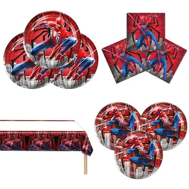 Spiderman Themed Kids Birthday Party Tableware Set - Plates, Cups ...