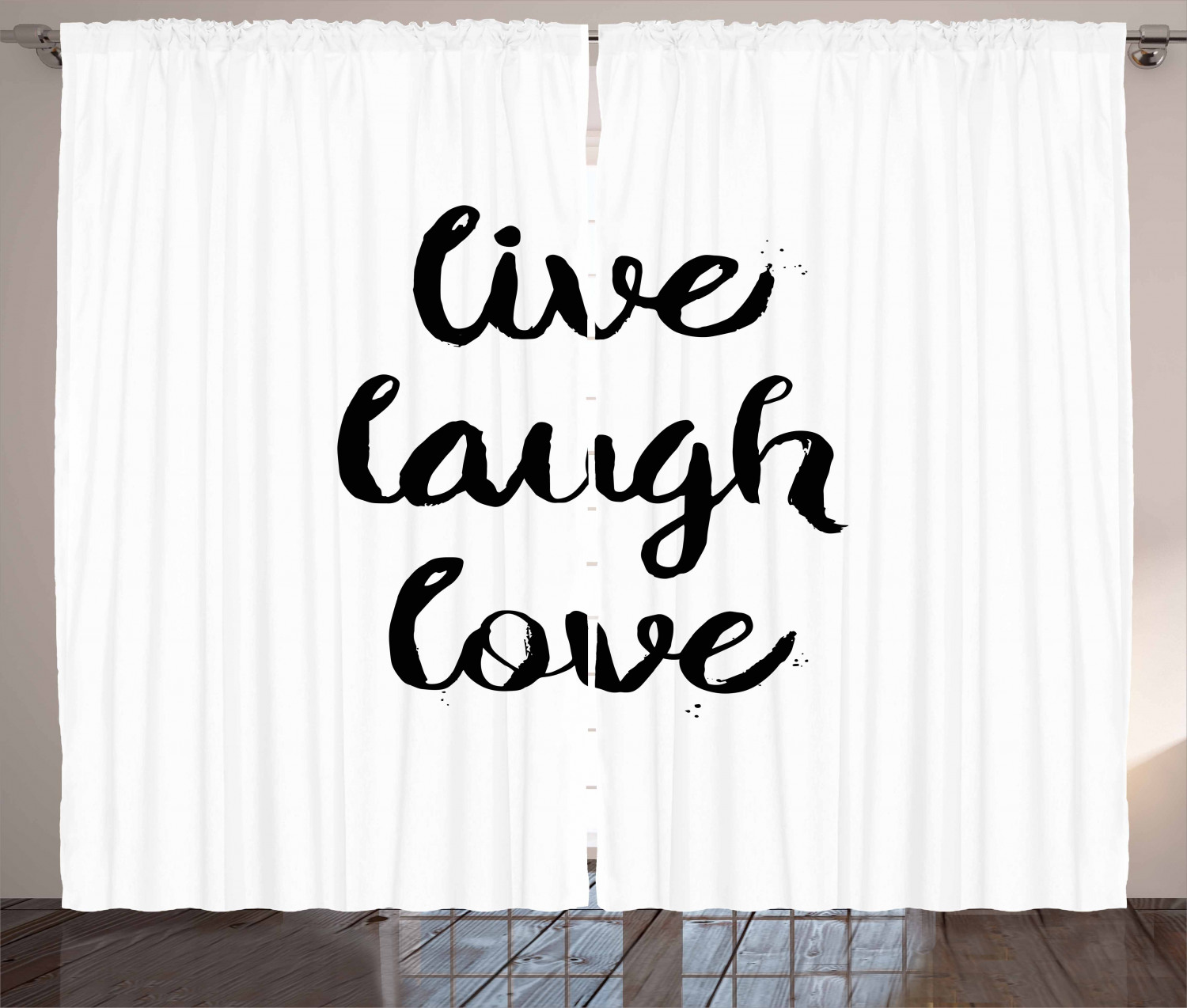 Live Laugh Love Curtains 2 Panels Set, Inspirational Slogan for ...