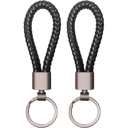Thick Leather Braid Rope Car Keychain Ring For Men And Women | Walmart ...