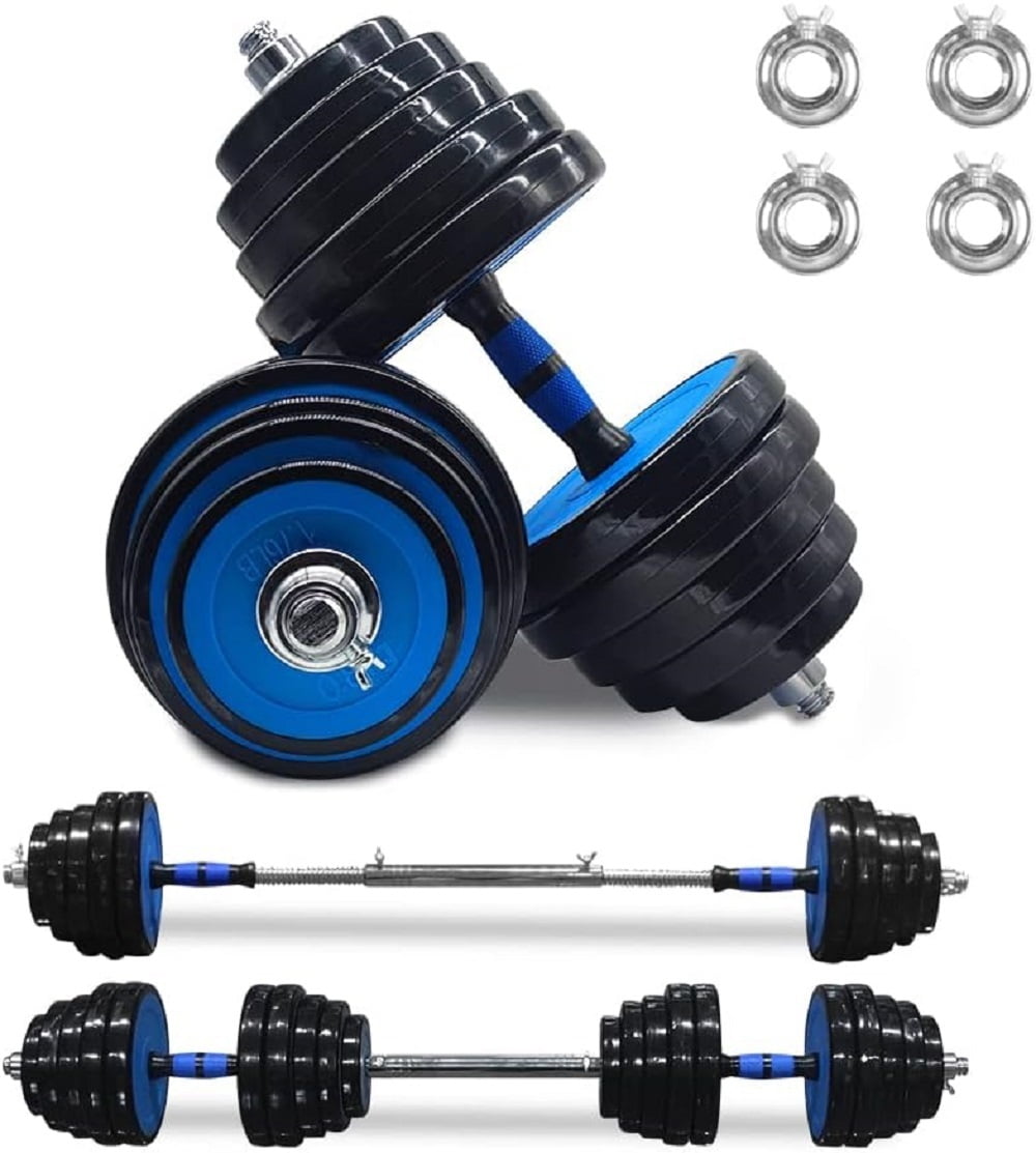 Adjustable Dumbbell, 88lbs Adjustable Barbell Set, 2 in 1 Weight ...