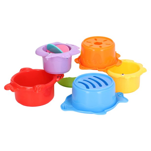 Stacking Cups Game, Cartoon Fish Shape Stacking Cups Baby Toy Plastic ...