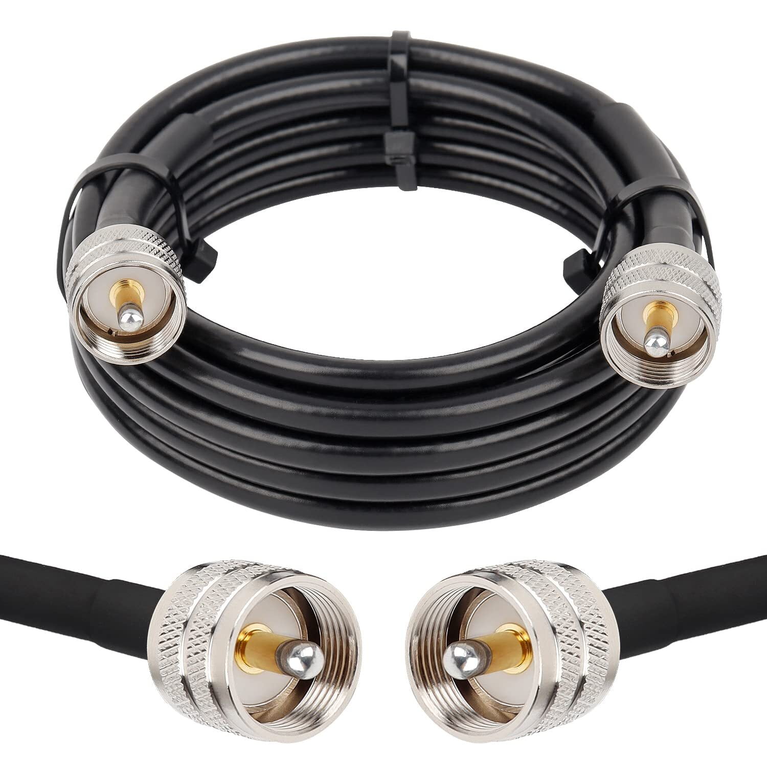 15ft RG8x CB Coax Cable, MOOKEERF UHF PL260 Male to Male Low Loss ...