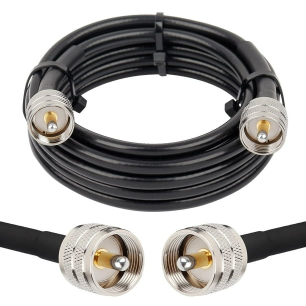 15ft RG8x CB Coax Cable, MOOKEERF UHF PL260 Male to Male Low Loss Coaxial Cable for CB Radio ...