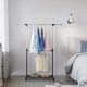 Ktaxon Adjustable Rolling Clothes Rack Single Rail Hanging Garment Bar ...