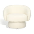 SAFAVIEH Couture Petryna Modern Boucle Solid Swivel Accent Chair, Ivory ...