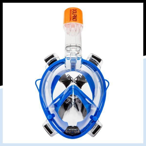 Dolfino Pro Frontier Adult Full Face Swim Mask, Large / X Large Blue ...