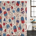 Blue Red Ice Cream Shower Curtain Set - Long 72" x 84" Washable Bathtub ...