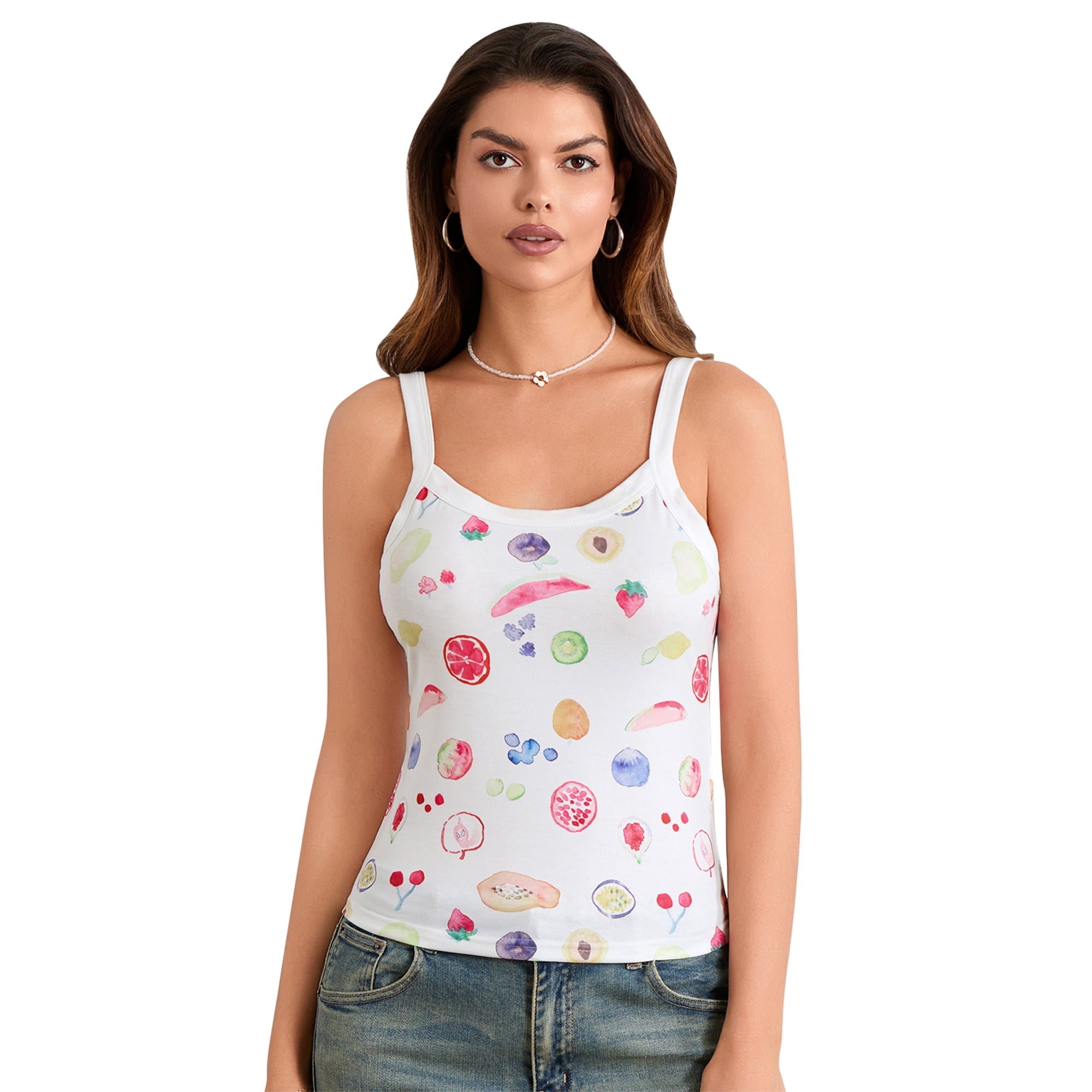 Click here for Gupgi Women Fruit Print Tank Top Summer Sleeveless... prices