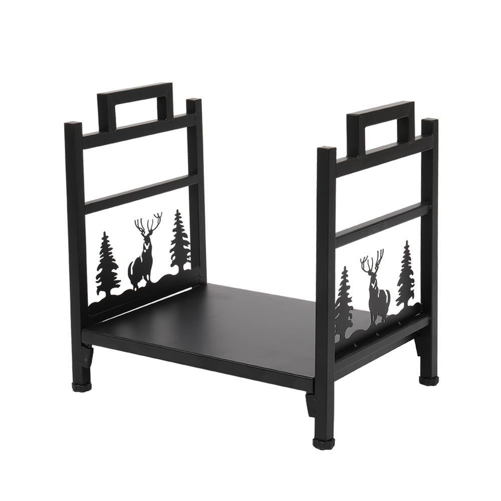 GoDecor Firewood Log Rack Wrought Iron Wood Lumber Storage Holder for ...