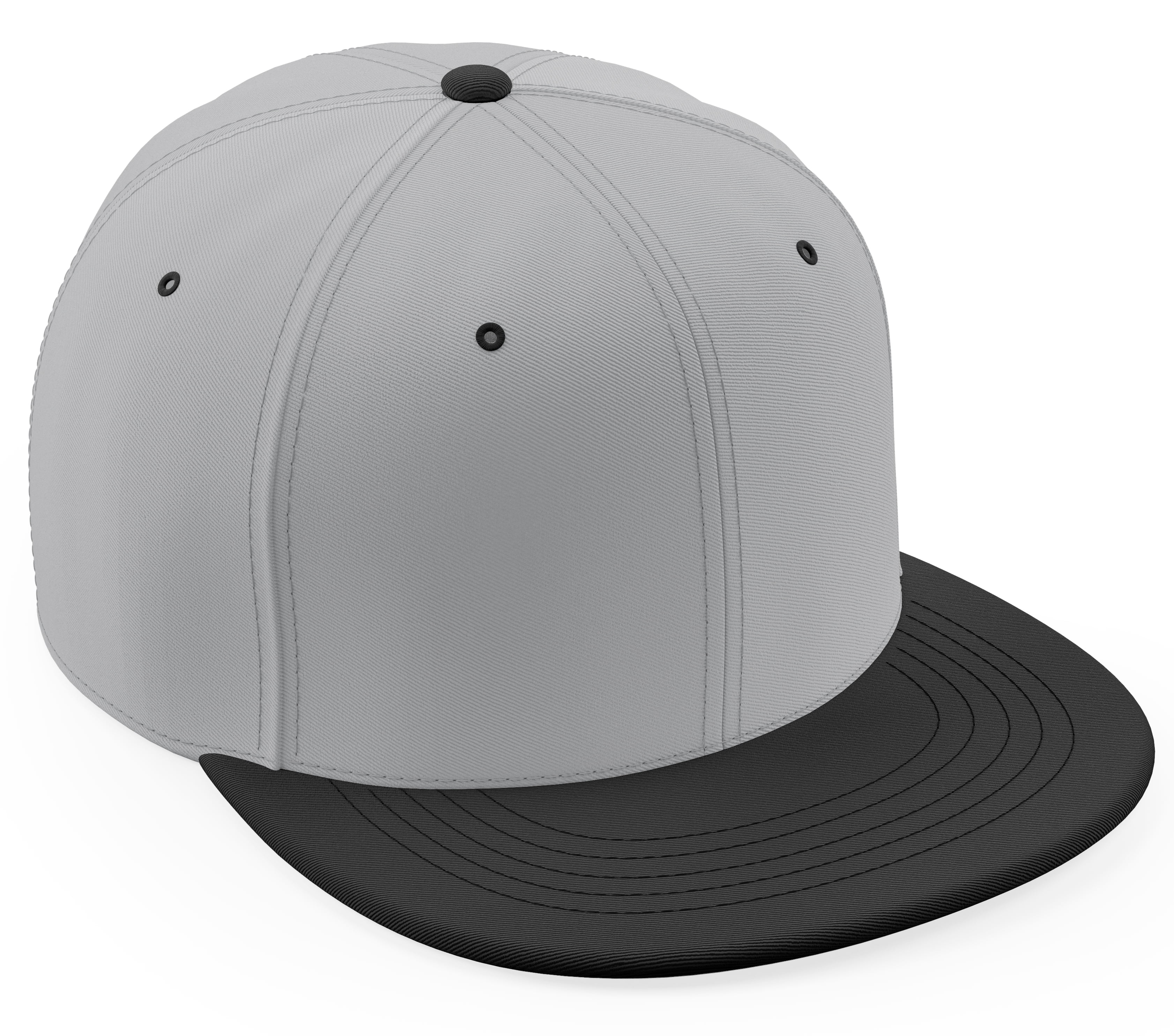 Daxton Classic Blank Snapback Flat Bill Visor Hat Cap Adjustable Back - Light Grey Black ...