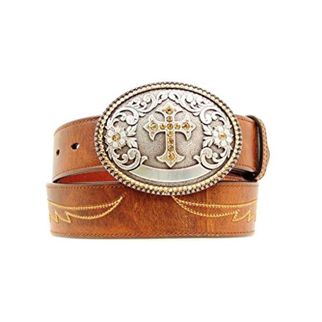 Ariat A1512202-XL 1.5 in. Womens Cross Buckle Western Belt, Brown ...