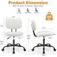 Small Office Desk Chair With Wheels Armless Comfy Computer Chair With ...