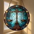 Balance Scale Stained Glass Suncatcher – Decorative Starry Window Panel ...