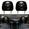 Automotive Headrest Covers Printed Skull Design Fits Most Car Models ...