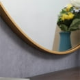 Allora 45" Round Mid Century Metal Frame Clear Beveled Mirror in Brass ...