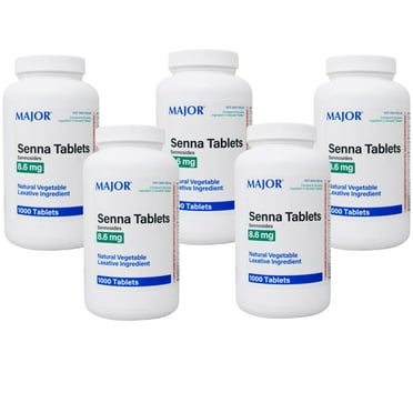 Major Senna Vegetable Laxative Tablets, 1000 Count, Gentle Constipation ...