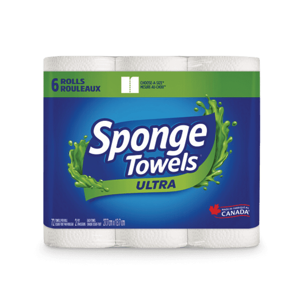 SpongeTowels Ultra Double Roll Paper Towel, 2-Ply, 6-pk - Walmart.ca