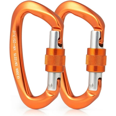 Surrme Twist Lock Carabiner, 2 Self-Locking Aluminum Carabiners, D ...