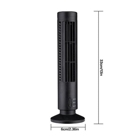 Electric Tower Fan Home Office Desktop Portable USB Powered Vertical ...
