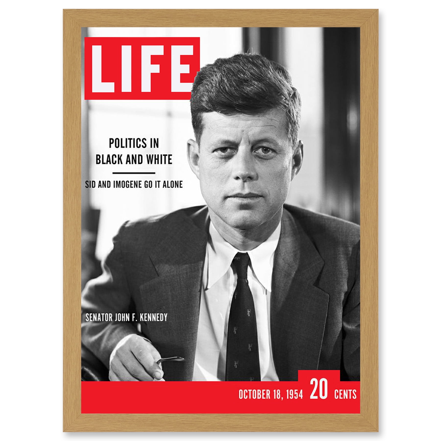 JFK John Kennedy President USA Life Magazine Cover A4 Artwork Framed Wall Art Print - Walmart.com