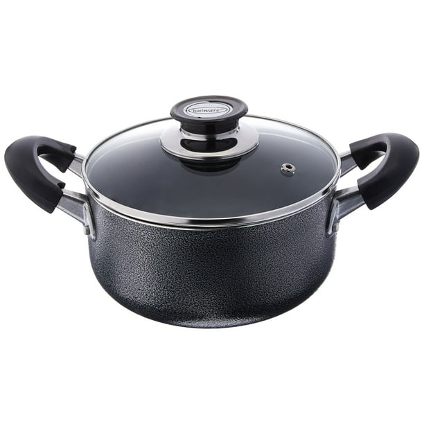 4010-1 Uniware, 2 Handle High Quality Non-Stick Sauce Pot With Glass ...