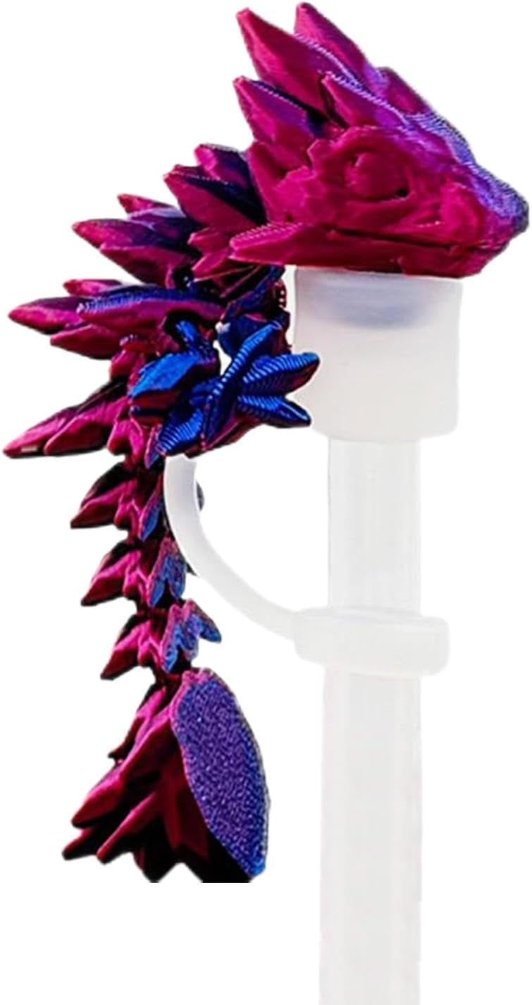 Dragon Straw Covers - Silicone Straw Topper With 3D Printed Dragon ...