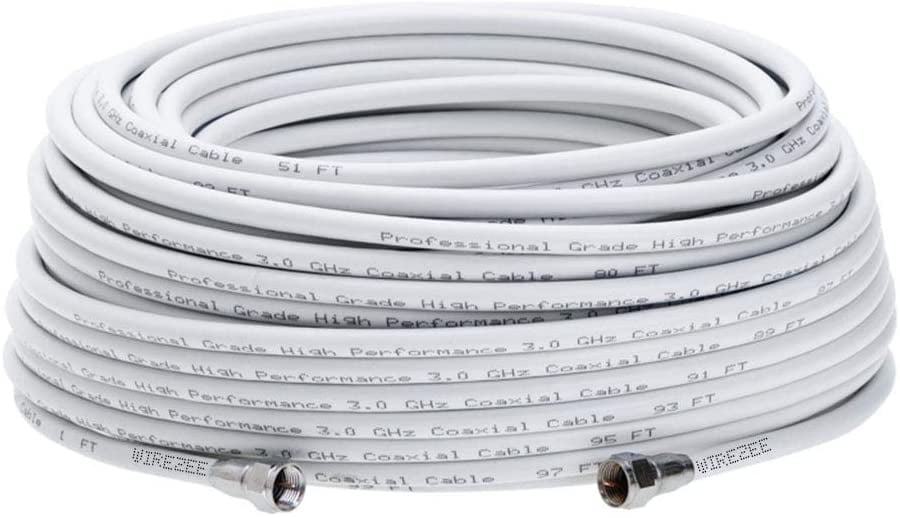 Coaxial F Type RG6 Cable Coax HDTV Wire Double Shielded Patch Cord 25ft ...