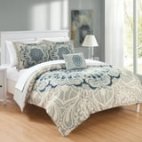 Mindy 8 or 6 Piece Reversible Duvet Cover Set Large Scale Boho Inspired ...