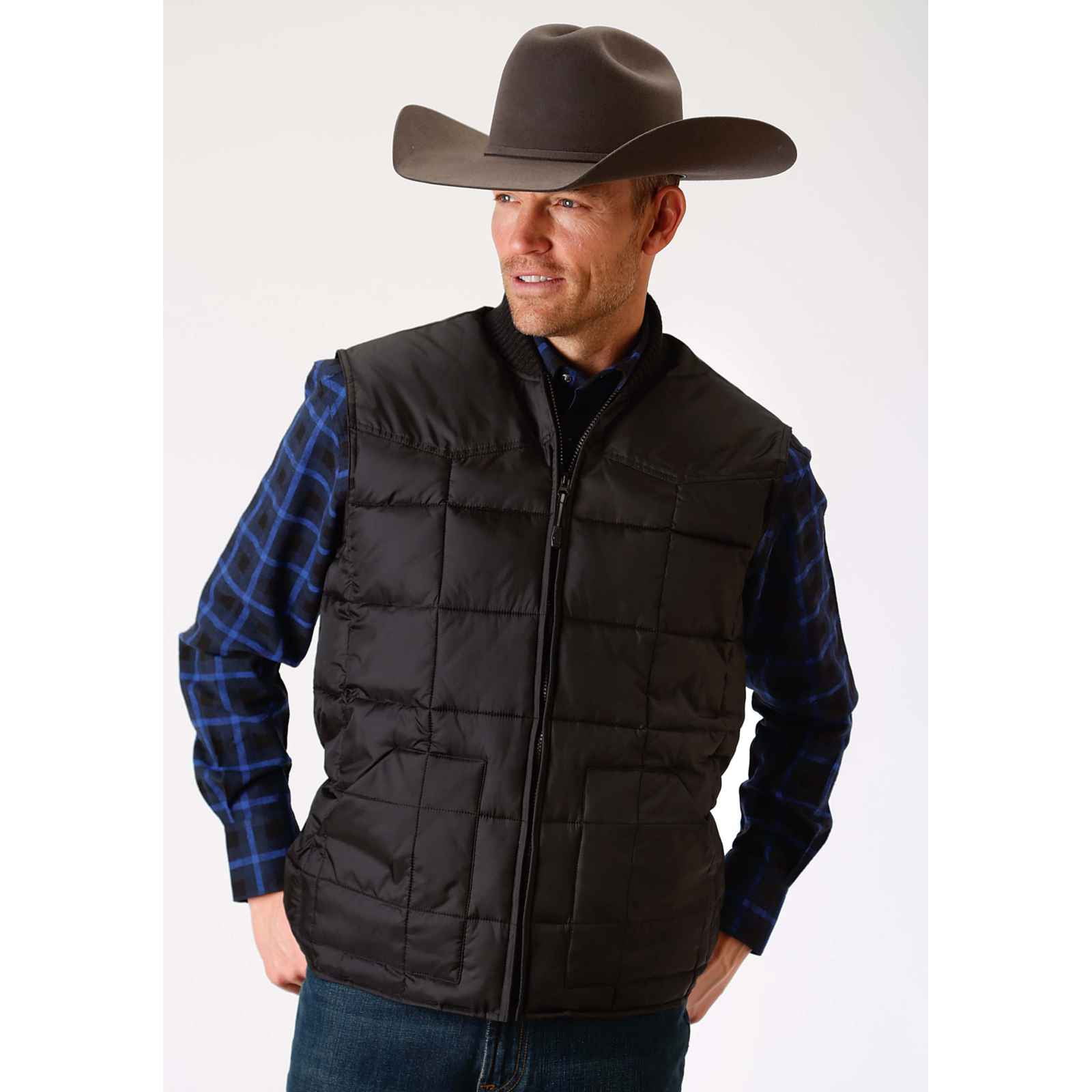 Roper Men's Price Point Polyester Vest Black Mens Outerwear M, 0763 ...