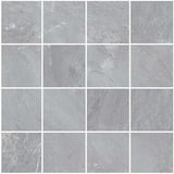 Splendor 11.81 in. x 11.81 in. Matte Gray Porcelain Mosaic Wall and ...
