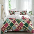 4 Piece Duvet Cover Set Cal king, Abstract Geometric Diamond Soft ...