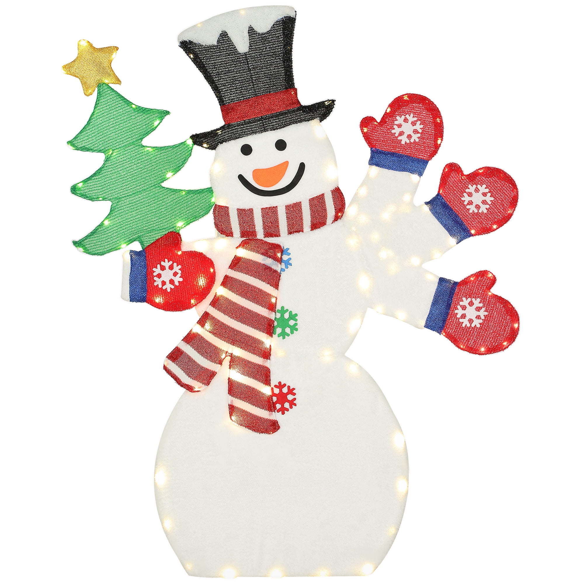 Click here for Outsunny 4ft Lighted Snowman  Christmas Decoration... prices