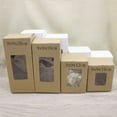 10pcs DIY vintage kraft paper boxes, white large-sized window paper ...