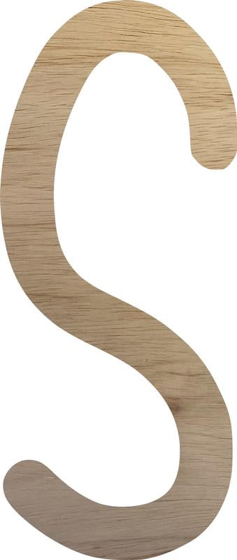 Wooden Letter S, Blank Cursive Paintable 12'' Tall Letter, DIY Wall Art ...