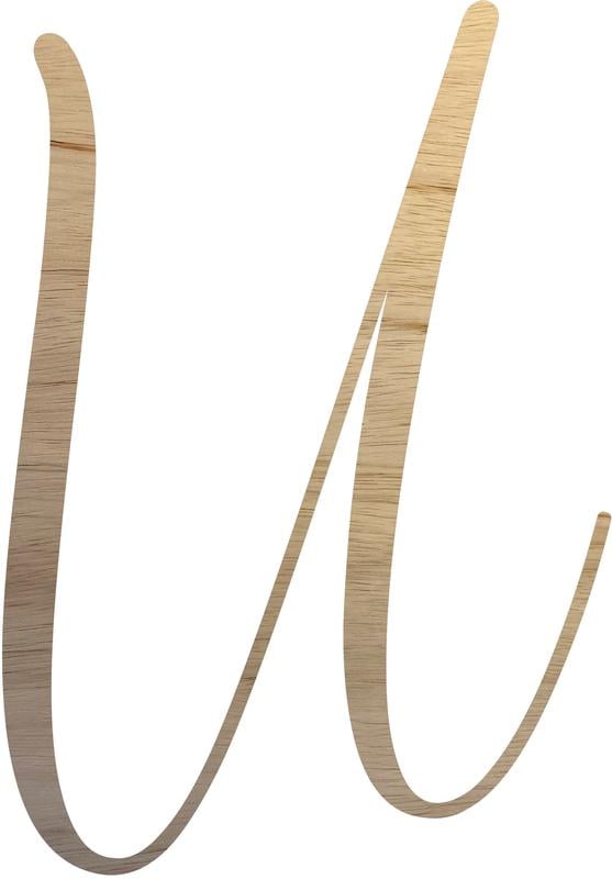 Wooden Cursive Letter, Unfinished 14'' Tall Craft Letter U, Rebeca DIY ...