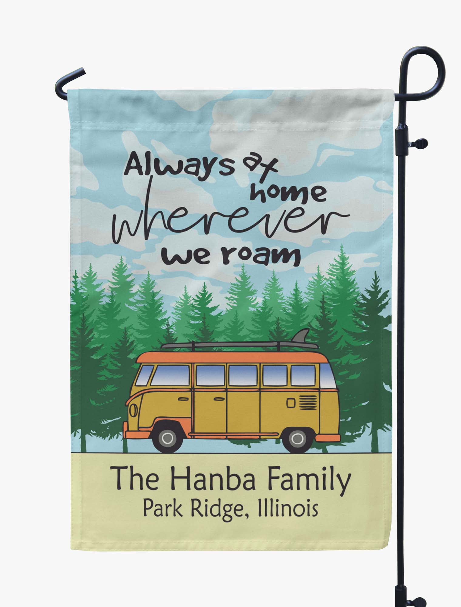 Printtoo Tan Always At Home Wherever We Roam Caravans 12.5x18 Inches ...