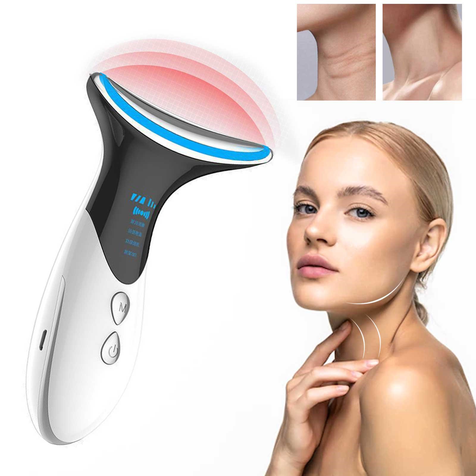 Neck Face Firming Wrinkle Removal Tool Double Chin Reducer Vibration ...